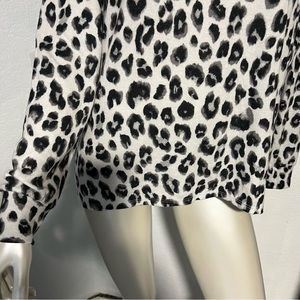 Tops | Animal Print Grey Black Snow Leopard Animal Print Long Sleeve ...